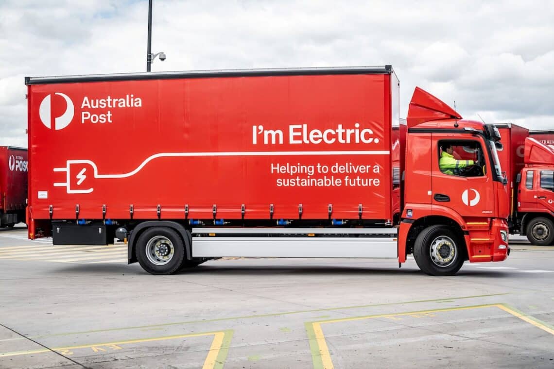 Australia Post adds first large electric truck, announces renewable ...